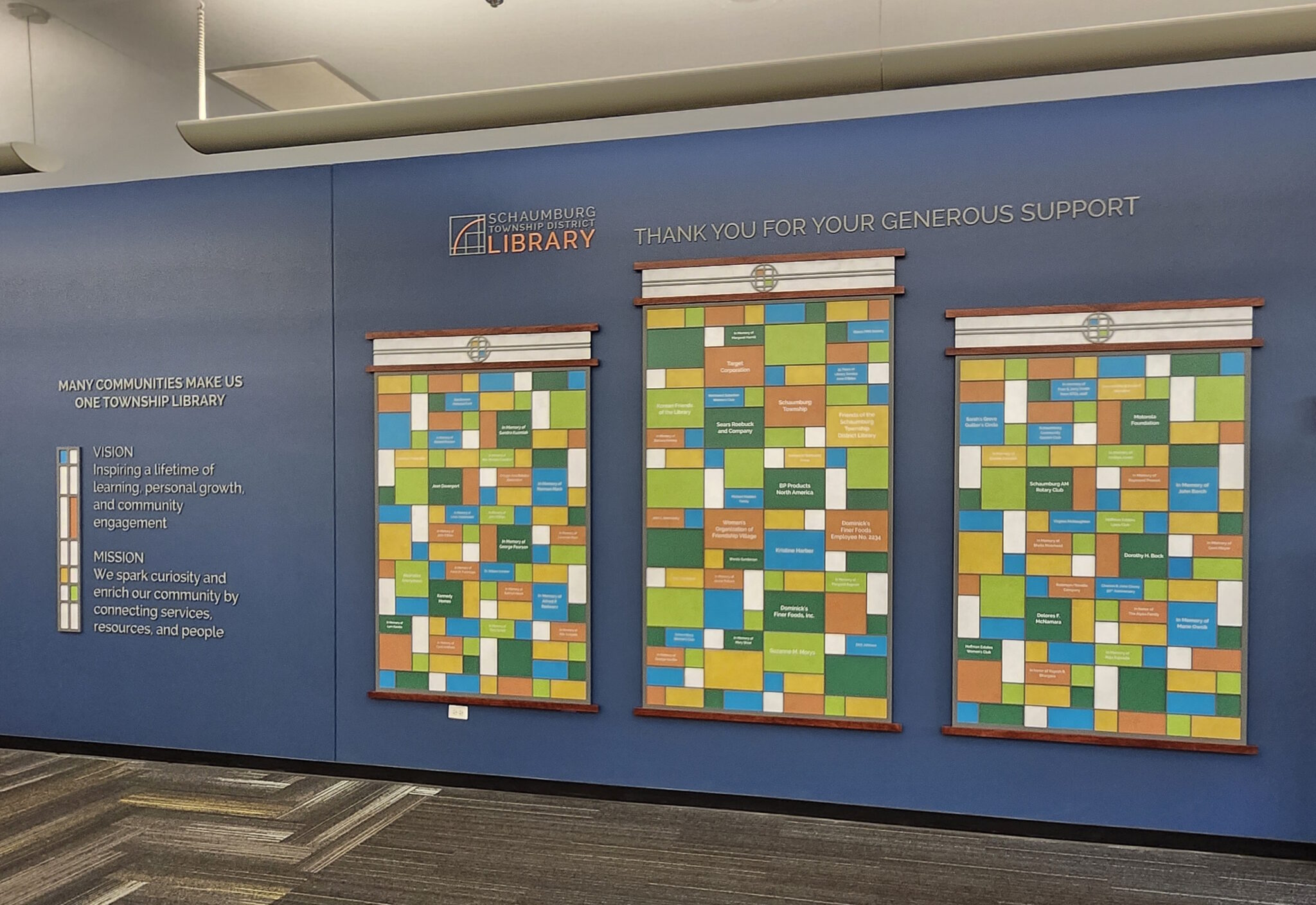 A Community Reflected in Art: Donor Wall Design at Schaumburg Township ...